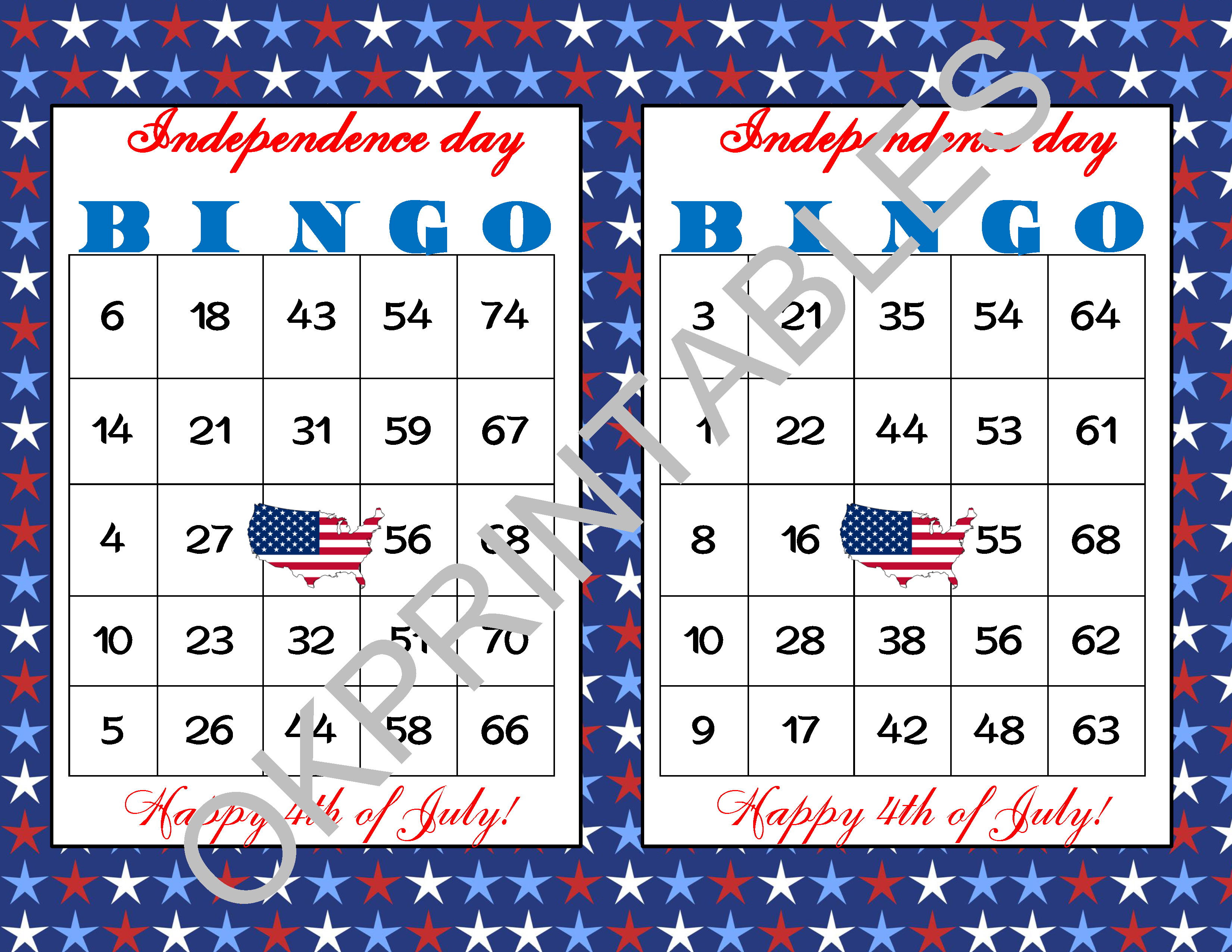60 Happy 4th Of July Bingo Cards Printable Independence Day Game 60 Happy 4th Of July Bingo Cards Printable Independence Day Game