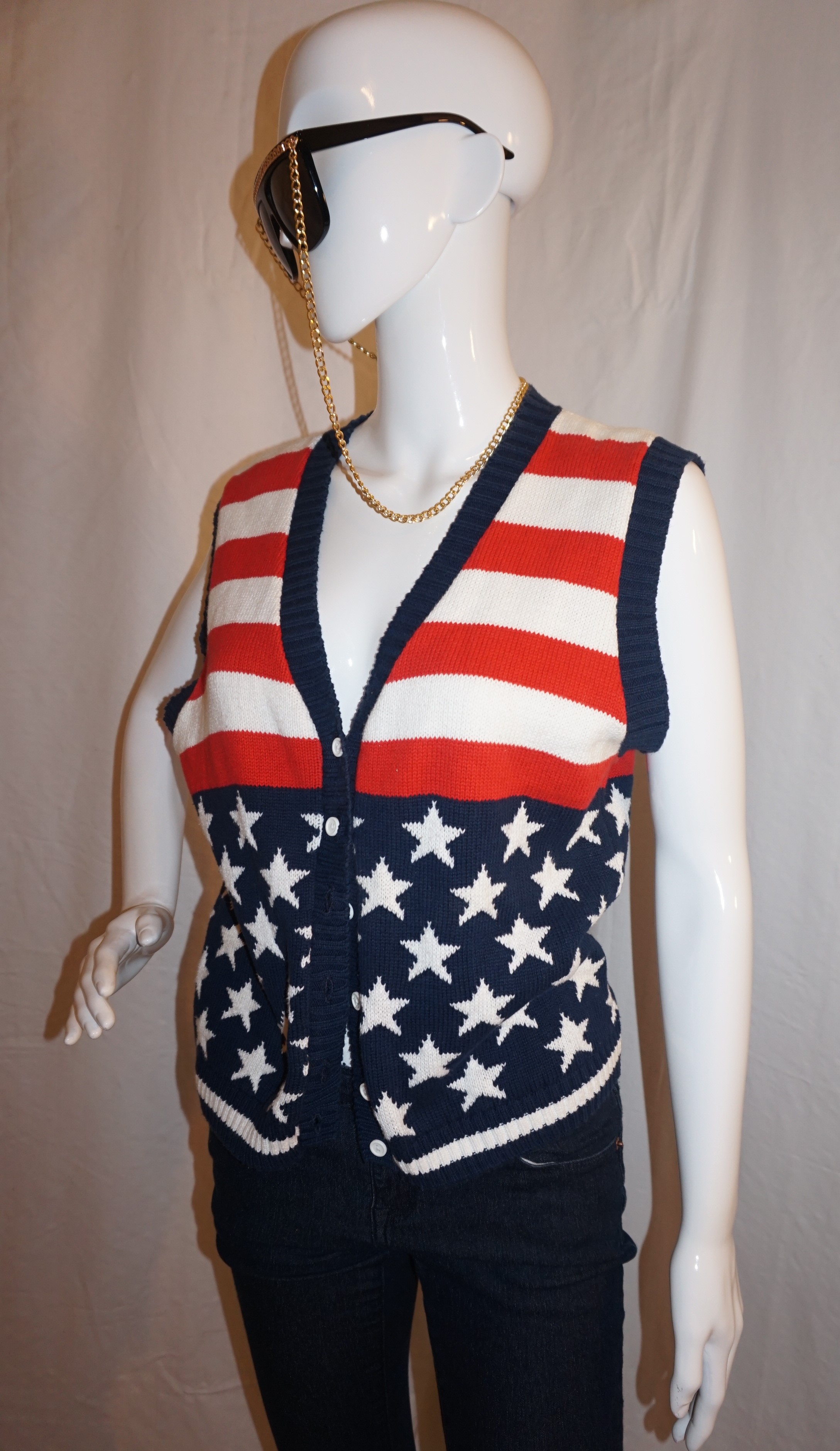 Divaxpress Resale | Vintage Flag Vest, Size S | Online Store Powered by ...