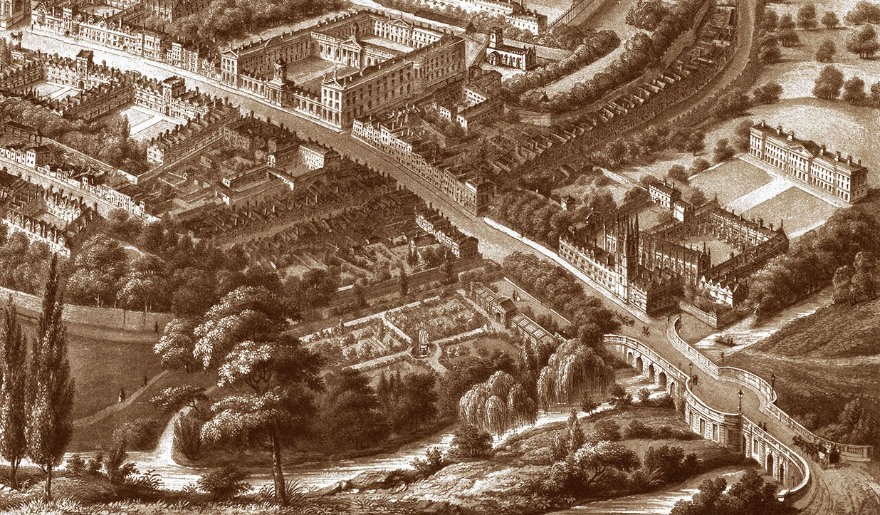 Oxford, England: The City and the University in 1850 - Bird's Eye ...