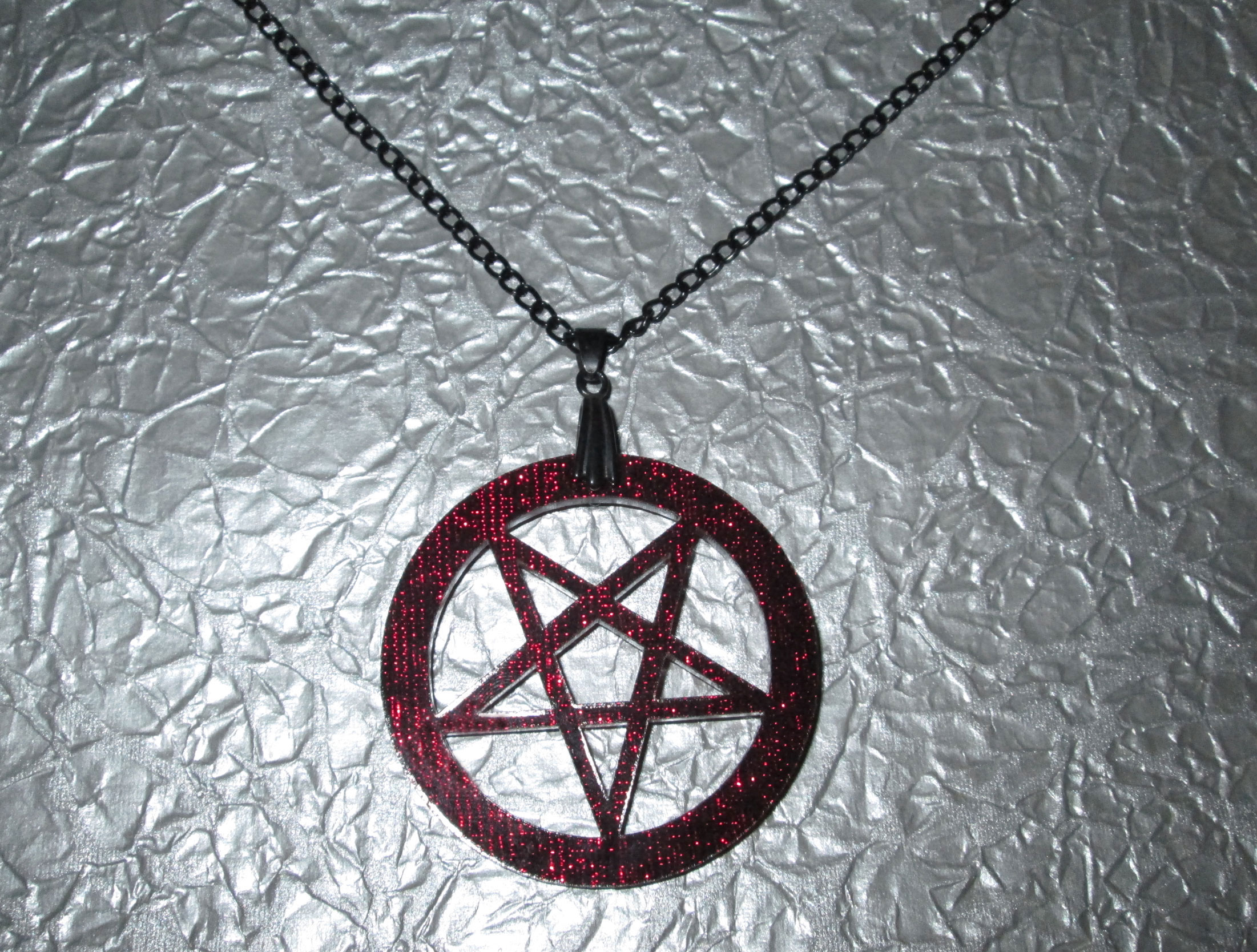 Red Acrylic Inverted Pentagram Necklace · Darkgoverness Designs ...