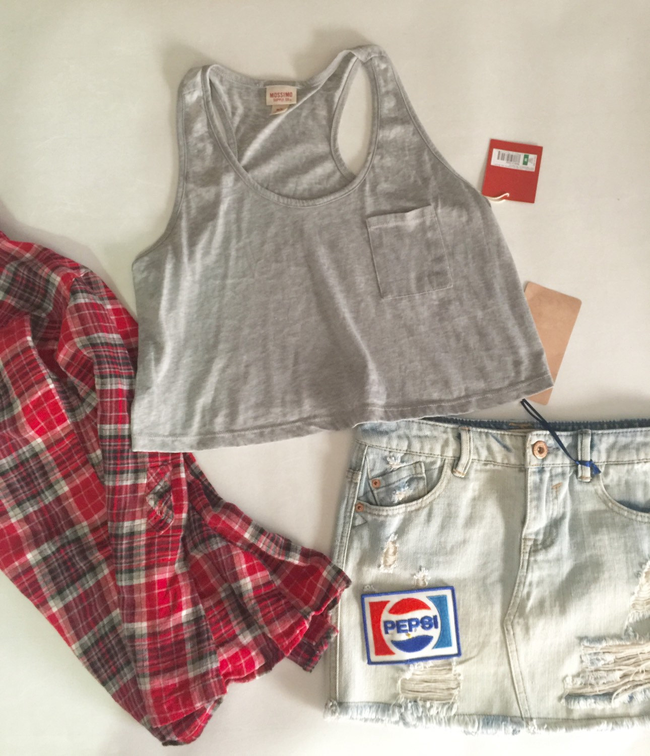 Vintage revamped rocker grunge skirt/ flannel set on Storenvy