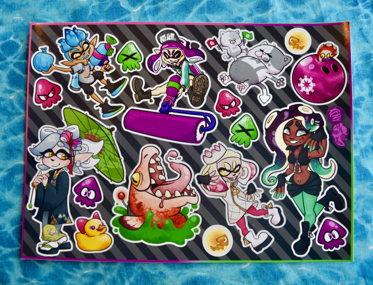 Splatoon 2 Sticker Sheet on Storenvy