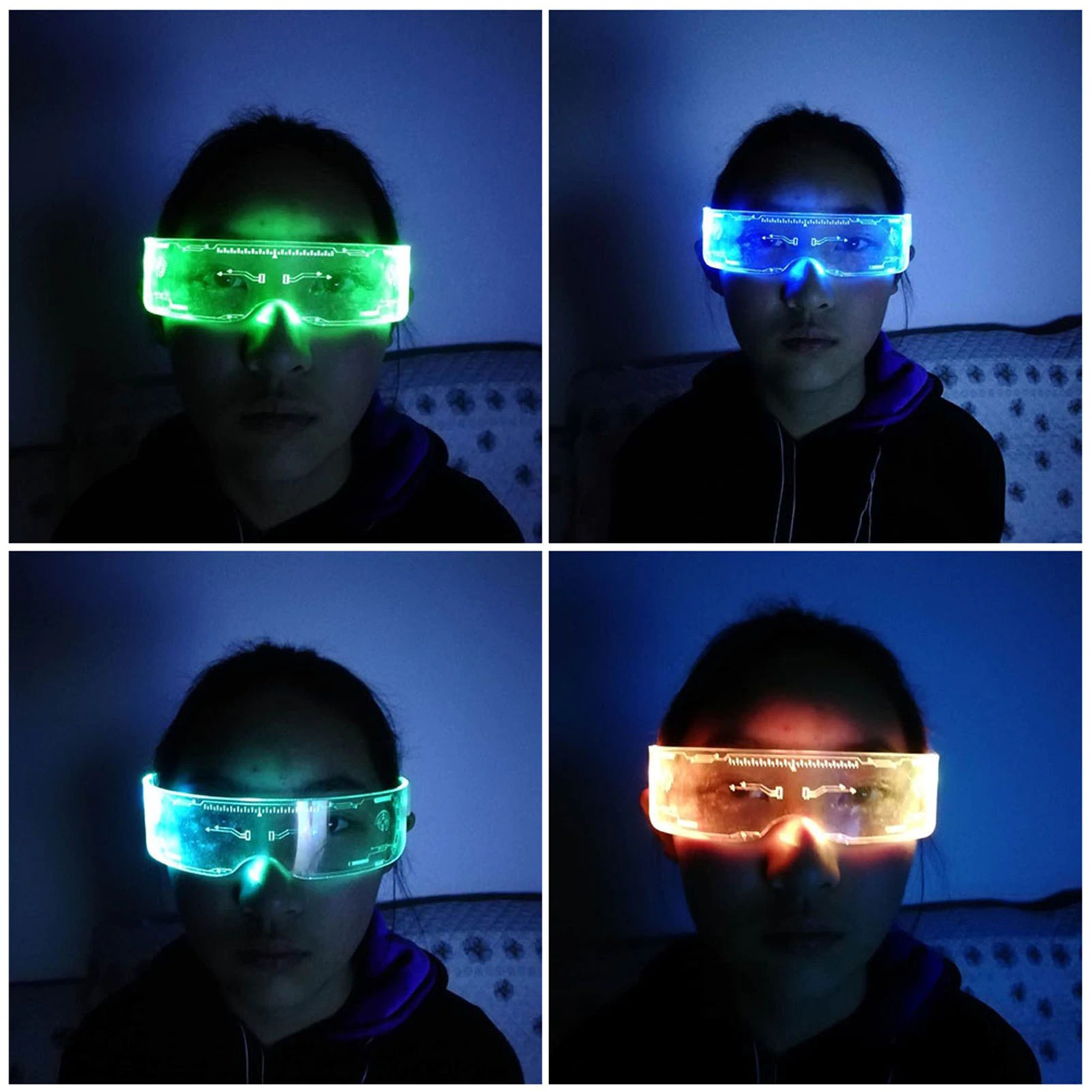 FREE SHIPPING: LED Luminous Glasses LED Glasses EL Wire Neon Light Up ...